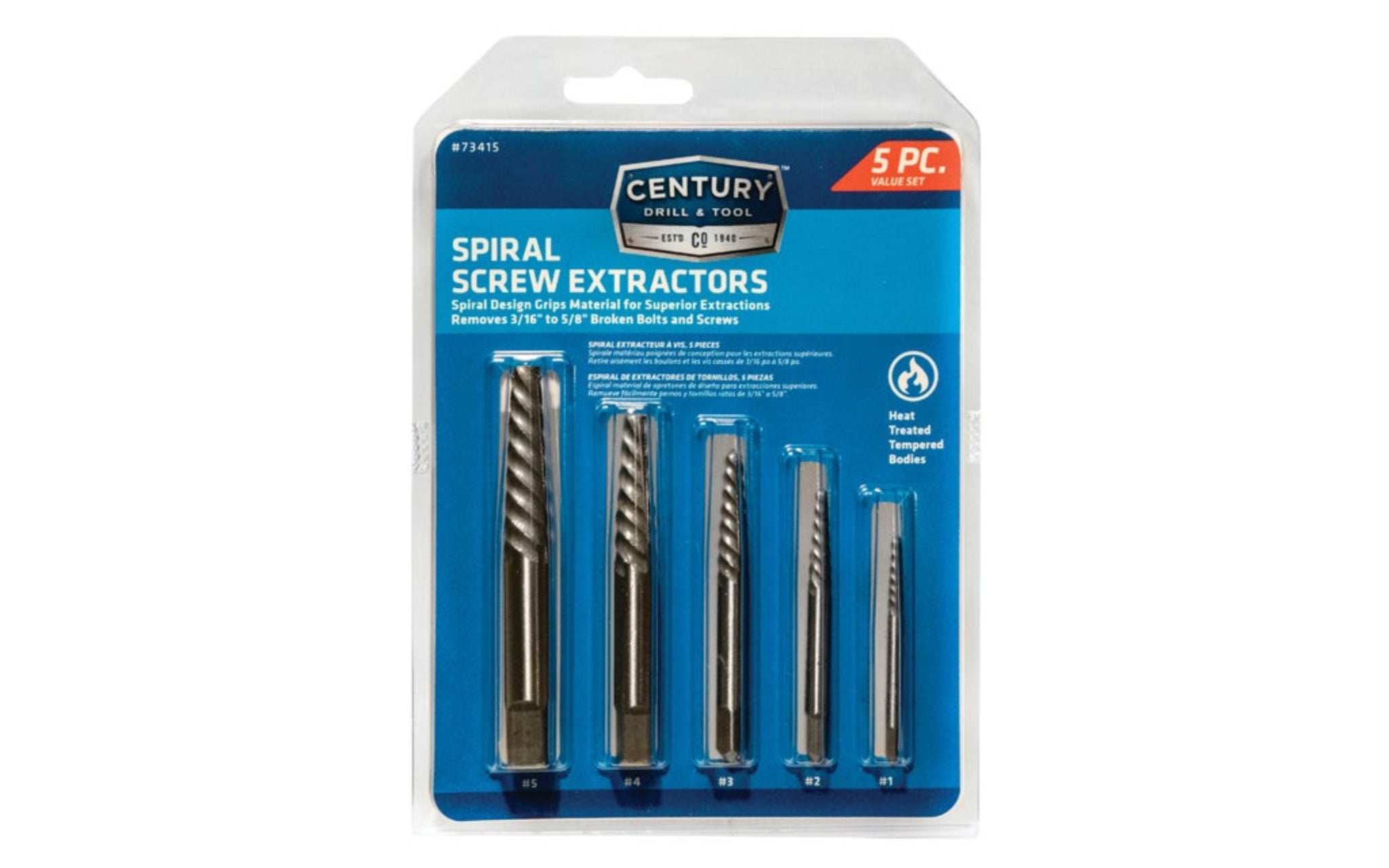 Easy Out Extractor Set Performance Tool® 5-Pc Spiral Power Extractor ...