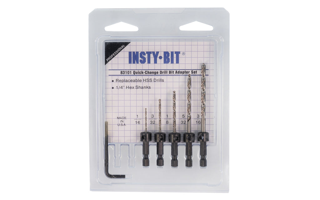 Insty-Bit Quick-Change Drill Adapter Set with HSS Drill Bits