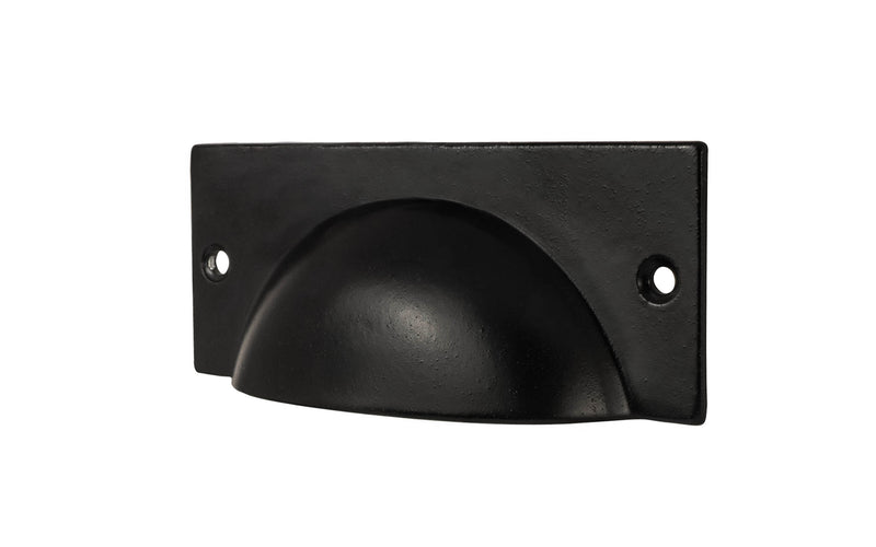 Black Finish on Steel Rectangular Bin Pull ~ 3-1/4" On Centers