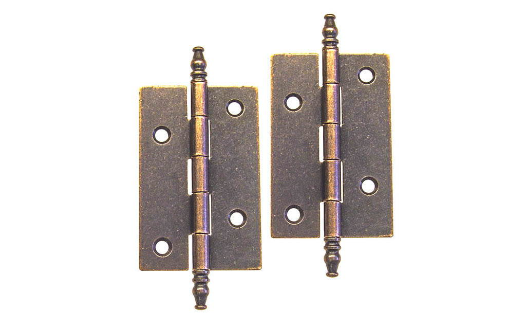 Plated Steel Steeple-Tip Cabinet Hinges ~ 2-1/2" x 1-5/8"