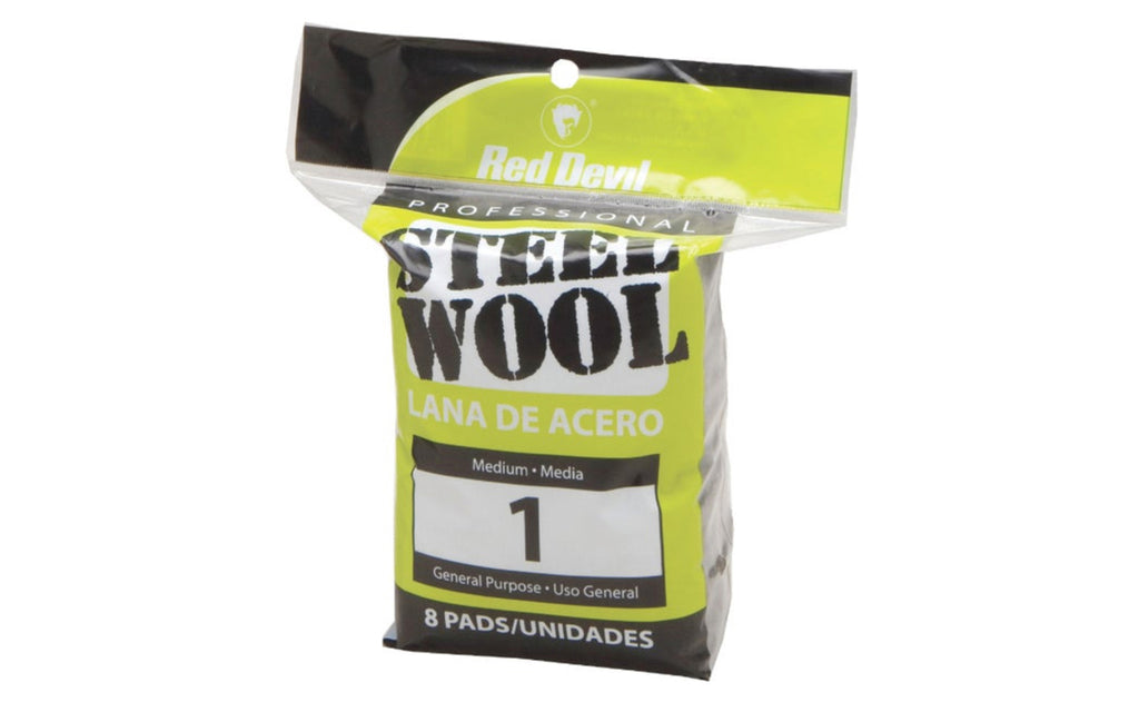 Red Devil #1 Medium Steel Wool - 8 Pack