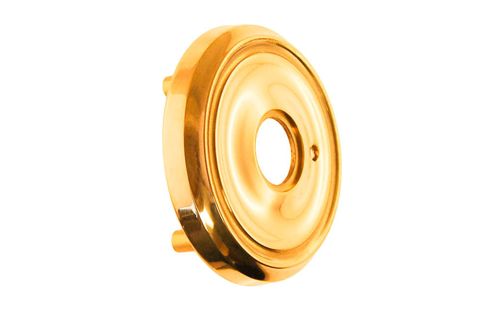 Classic Solid Brass Rosette with Threaded Shanks ~ Privacy (Locking)
