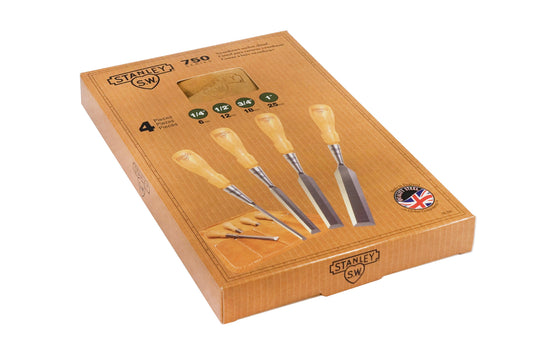 Stanley 4-Piece Sweetheart Socket Chisel Set with Leather Pouch ...