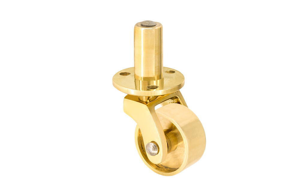 Solid Brass Pivot & Plate Caster ~ 3/4" Wheel