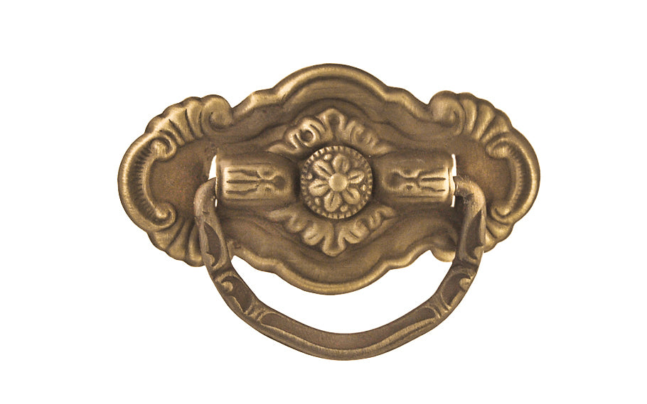 Stamped Brass Colonial Revival-Style Drop Pull ~ 2-1/2" x 1-3/8"