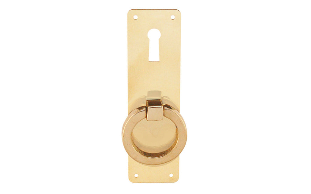 Brass Ring-Pull Plate with Keyhole