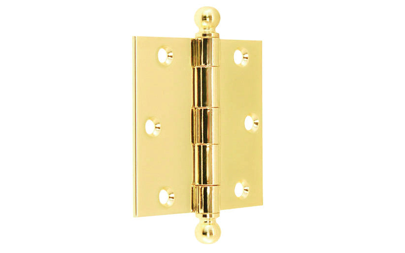 Pair of Classic Ball-Tip Door Hinges ~ 3" x 3"