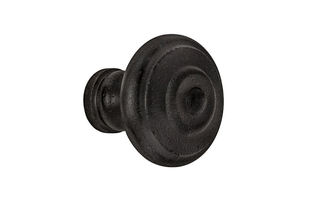 Satin Black Mid-Century Cast Iron Cabinet Knob