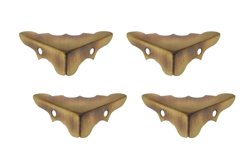 Antique Brass Small Decorative Corners - 4 Pack