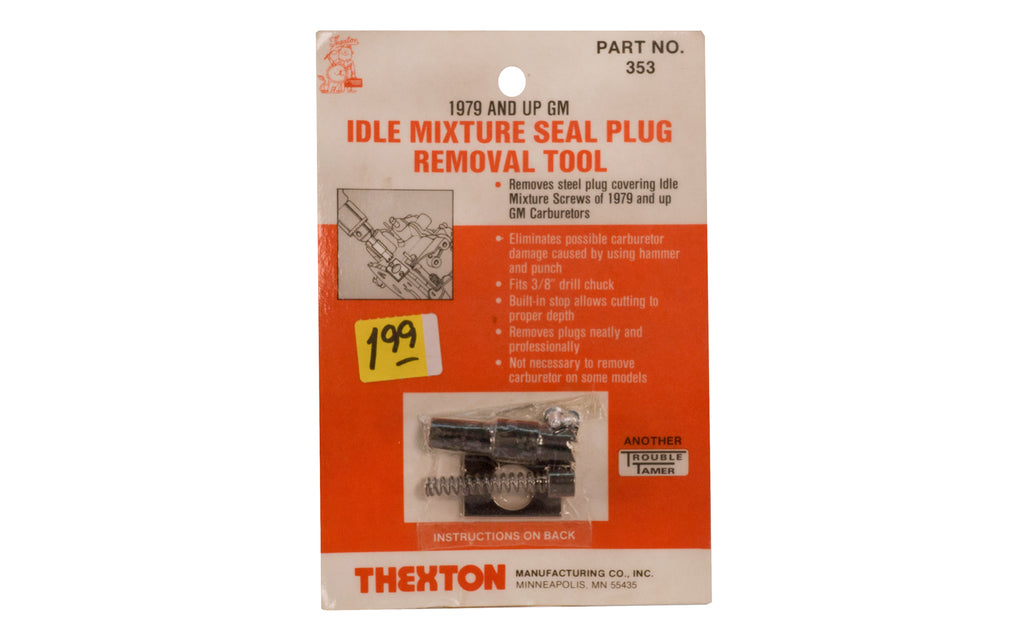 Thexton Idle Mixture Seal Plug Removal Tool