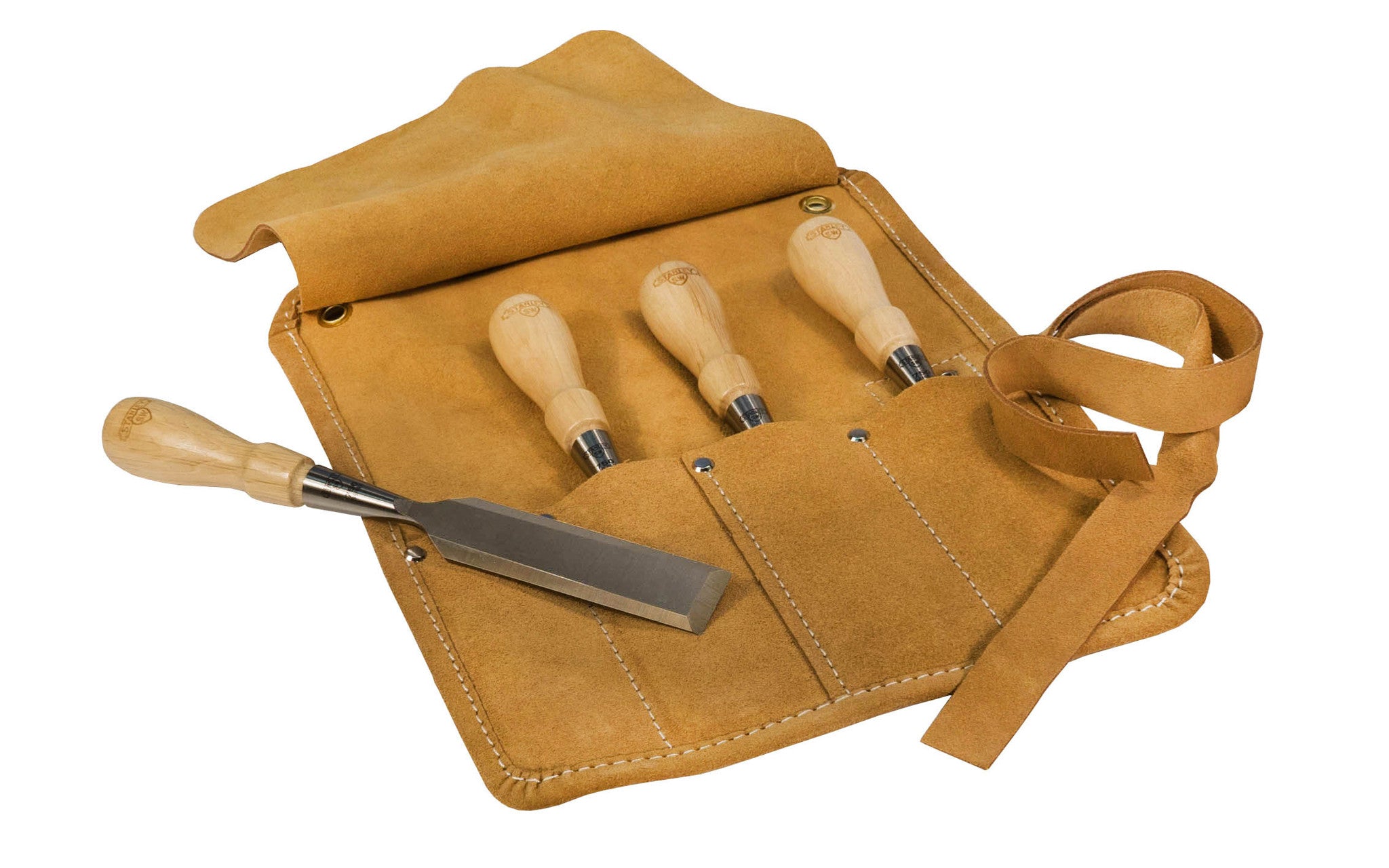 Stanley 4-Piece Sweetheart Socket Chisel Set with Leather Pouch ...