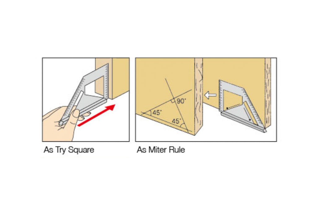 Shinwa Metric Combination Square With Wide Base ~ Miter Gauge & Miter