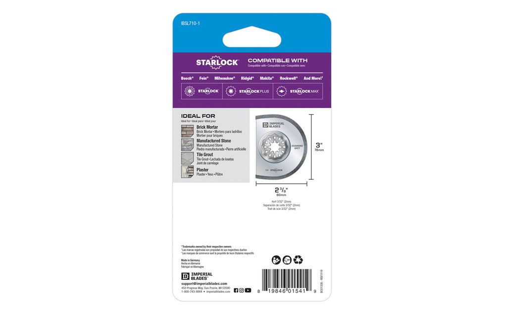 Imperial Blades "Starlock" 3" Diamond Grit Segment Blade