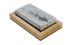 Soft/Black Hard Arkansas Bench Stone with Wooden Box ~ 4" x 2"