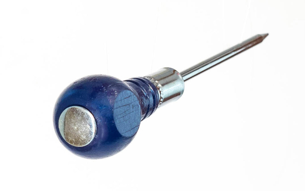4" Scratch Awl with Wood Handle & Metal Cap