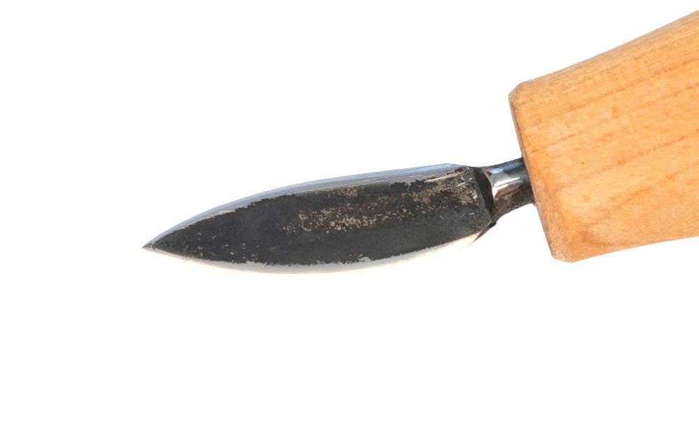 North Bay Forge Mini Double-Edge Shallow Bent Carving Knife ~ mBN-1