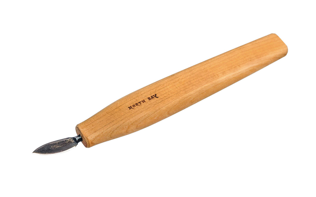 North Bay Forge Mini Double-Edge Shallow Bent Carving Knife ~ mBN-1