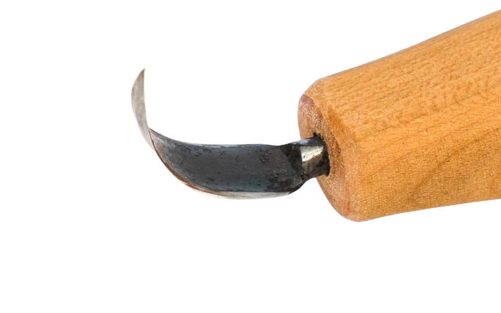 North Bay Forge Mini Double-Edge Deep Bent Carving Knife ~ mBN-2